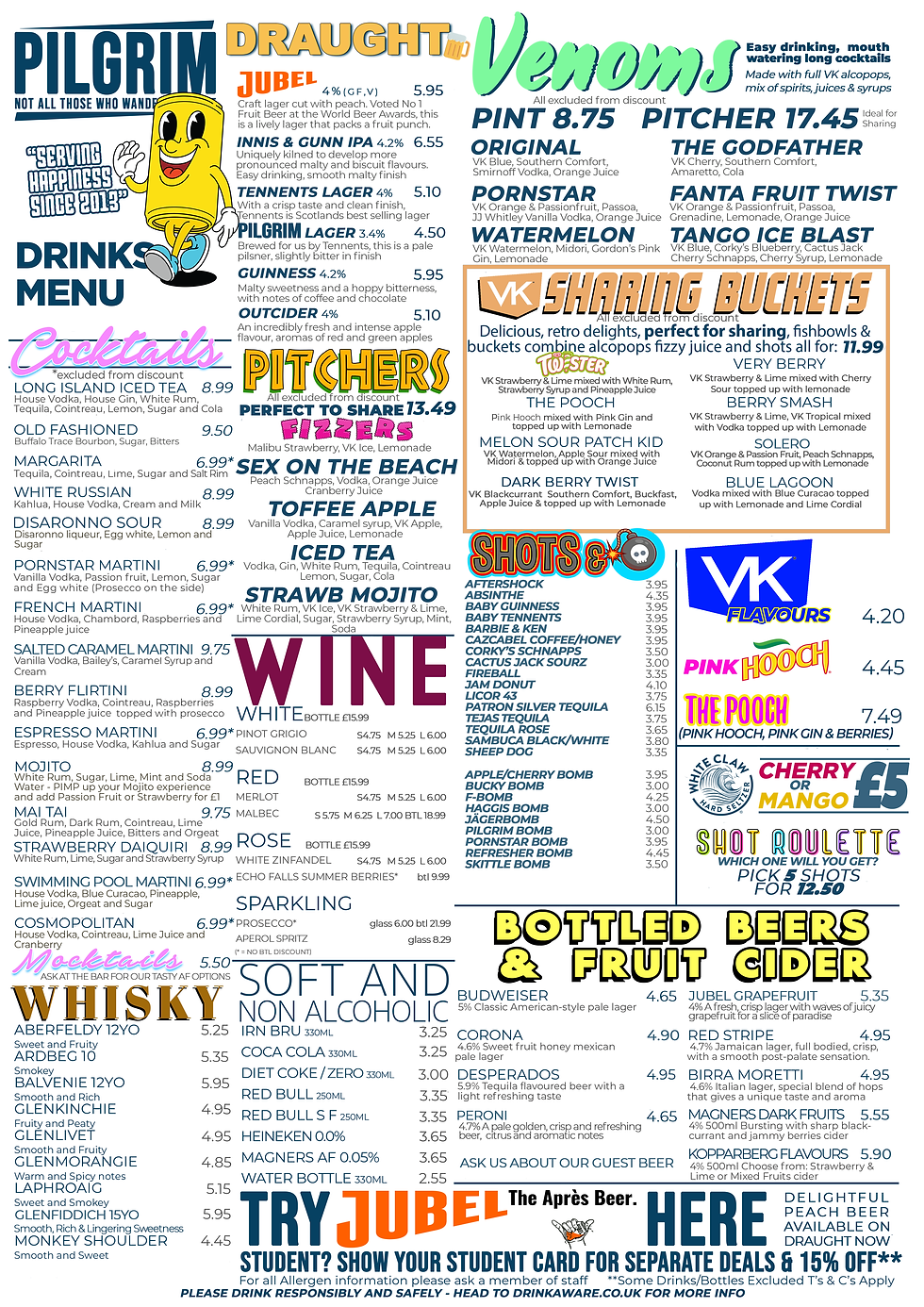 OUR MENU | Pilgrim Bar